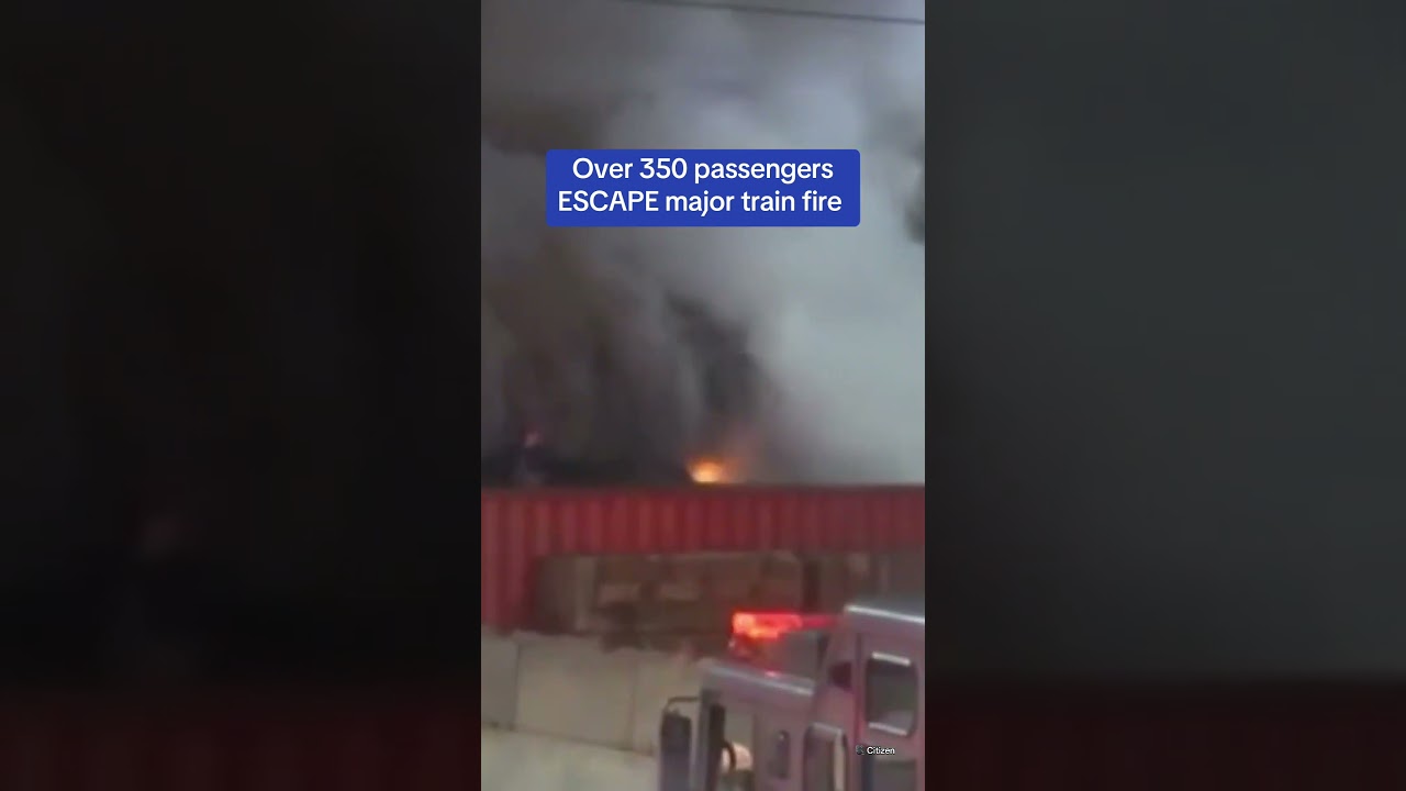 Over 350 passengers ESCAPE major train fire
