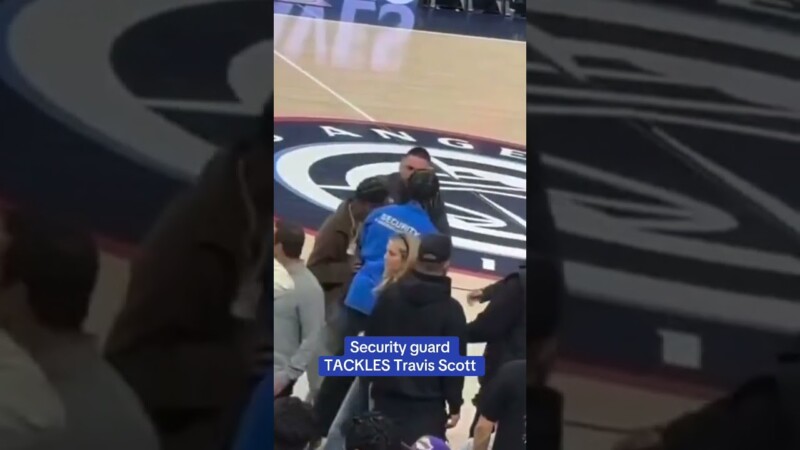 Security guard tackles Travis Scott