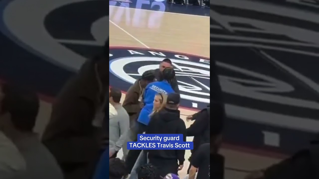 Security guard tackles Travis Scott